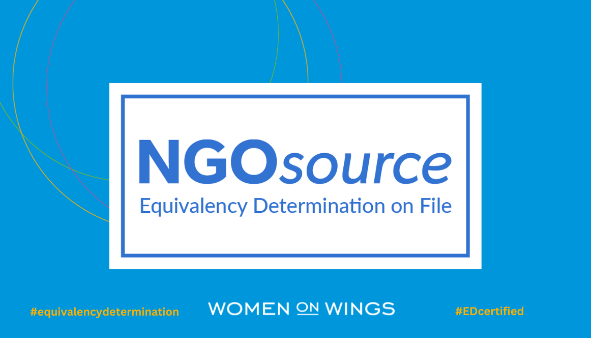 Women on Wings receives Equivalency Determination from NGOsource - Women on Wings